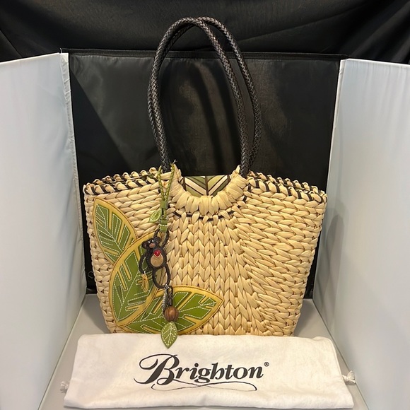 Brighton | Bags | Brighton Jute Straw With Leather Monkey | Poshmark
